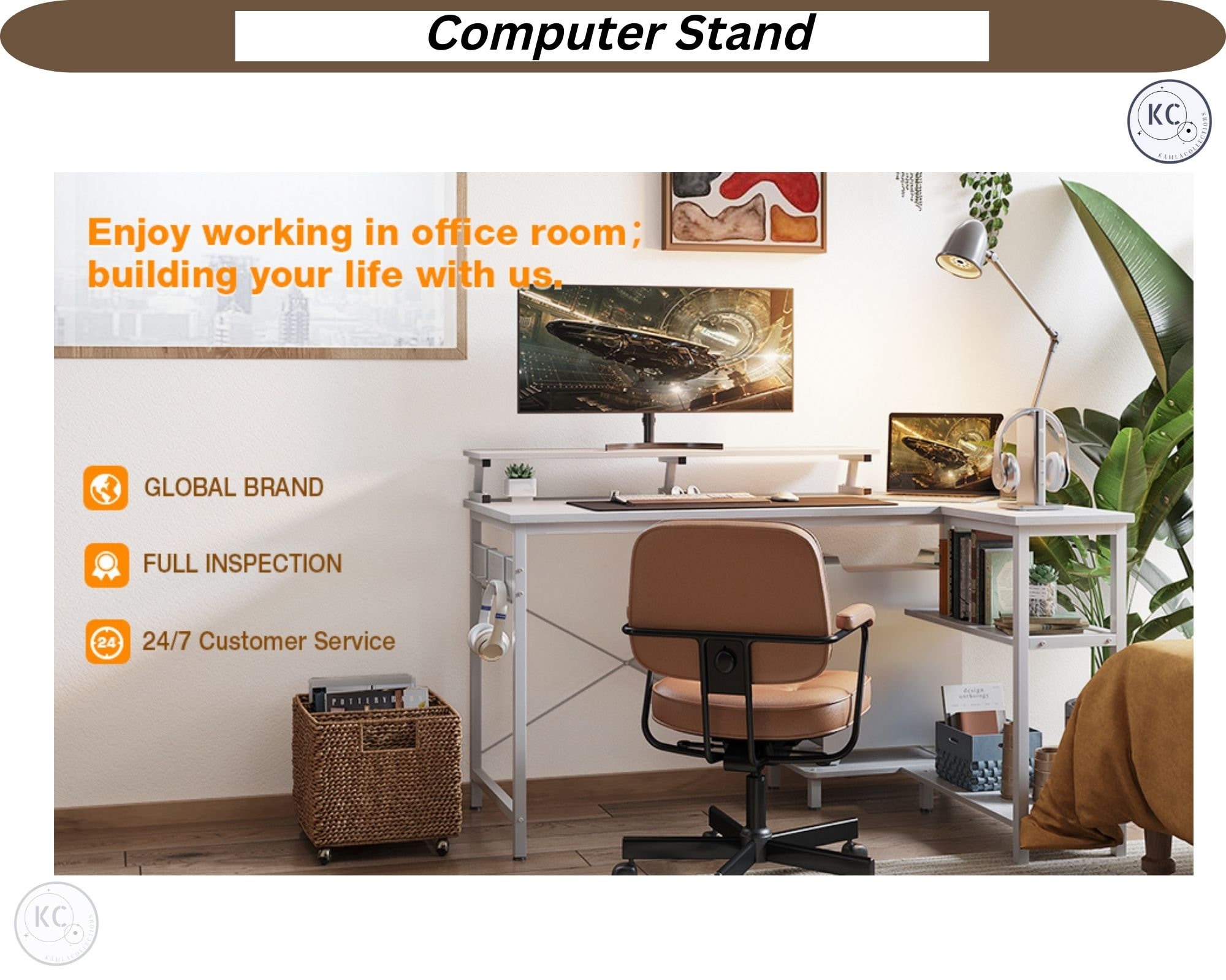 48 Inch Solid Wood Computer Desk Industrial Corner Writing - Etsy