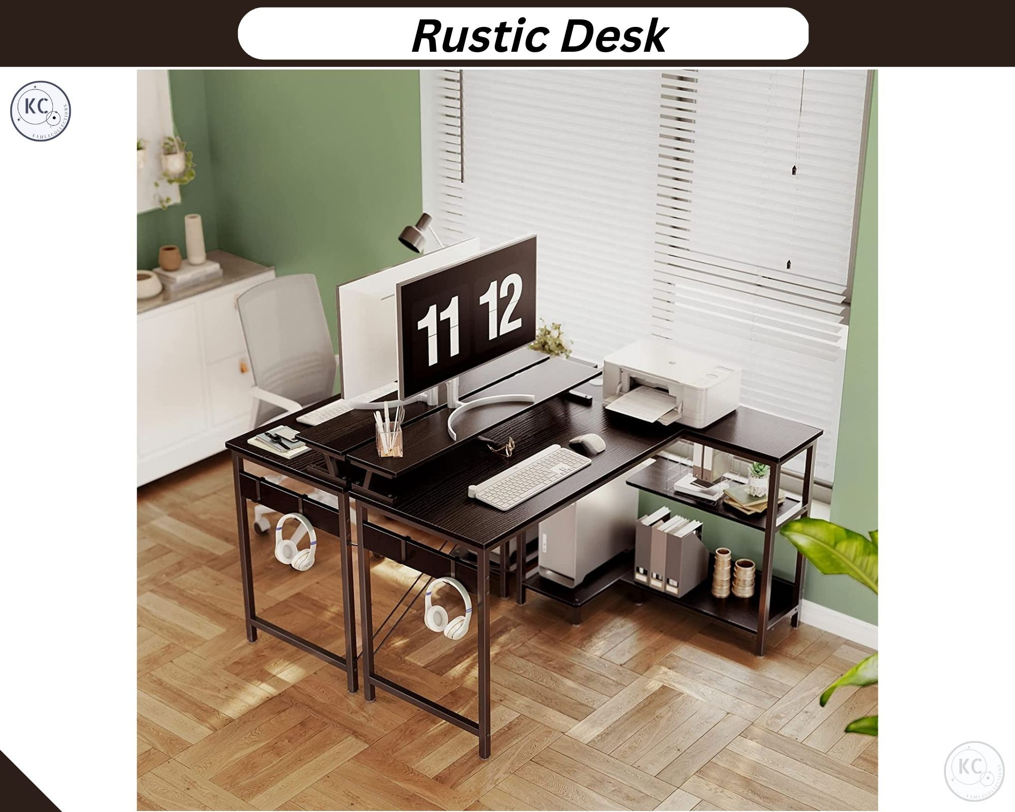 48 Inch Solid Wood Computer Desk Industrial Corner Writing - Etsy