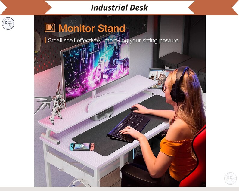 48 Inch Solid Wood Computer Desk Industrial Corner Writing - Etsy