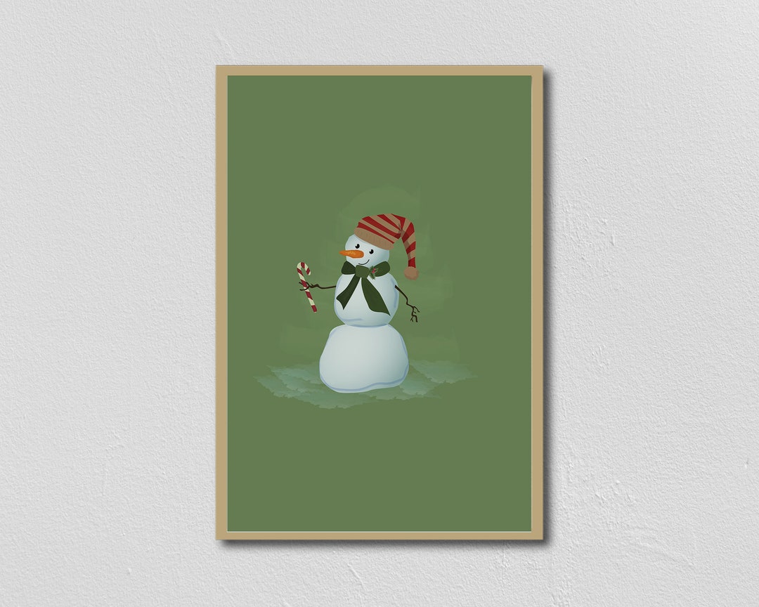 Snowman Printable, Winter Snowman Print, Christmas Wall Art, Christmas ...