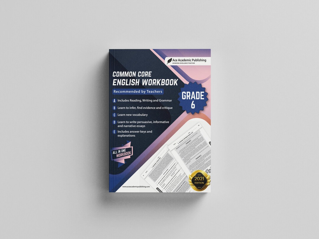 Common Core English Workbook: Grade 6 - Etsy