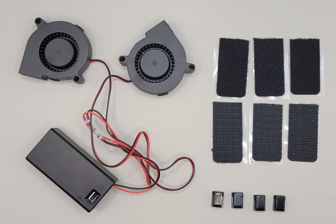 Cooling Fan Kit for Helmets Single or Dual 2 12v Battery Powered Fans ...