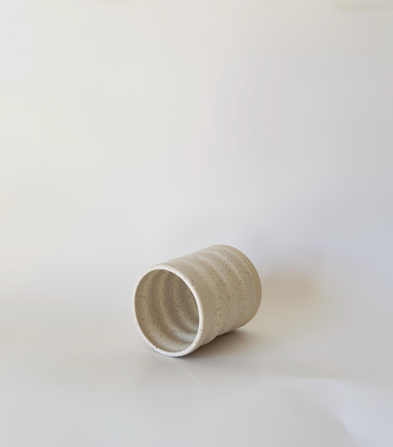 White Bubble Pottery Thumb Cup, Handmade Ceramic - Etsy