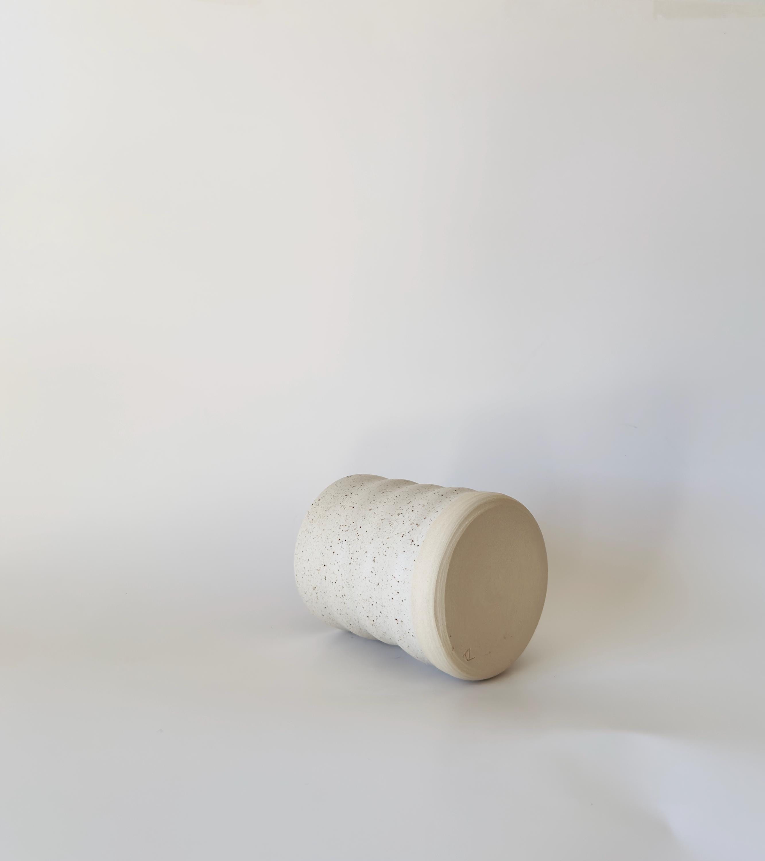 White Bubble Pottery Thumb Cup, Handmade Ceramic - Etsy