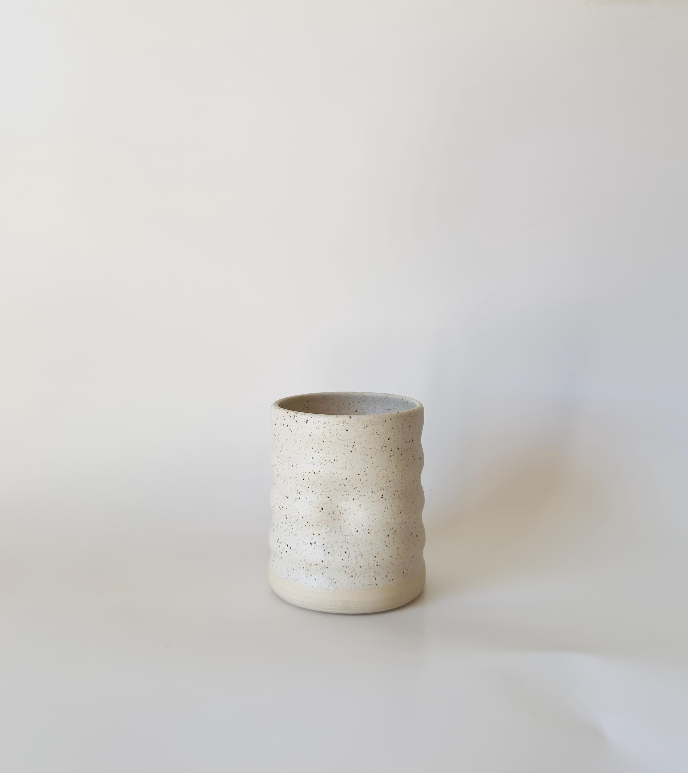 White Bubble Pottery Thumb Cup, Handmade Ceramic - Etsy