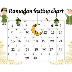 Ramadan Fasting Chart, Ramadan Calendar, Kids Fasting Chart, Printable ...