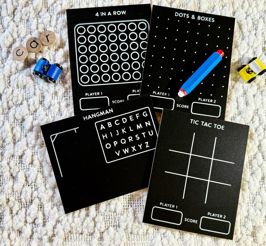 Classic Games Chalkboard Travel Set, Erasable, Hangman, 4 in a Row ...