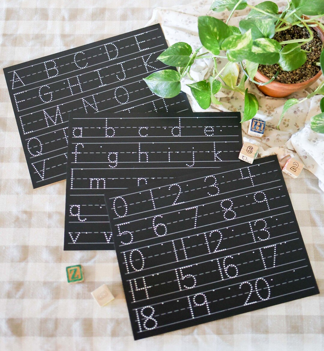 Letters and Numbers Chalkboard Bundle, Handwriting Practice, Erasable ...