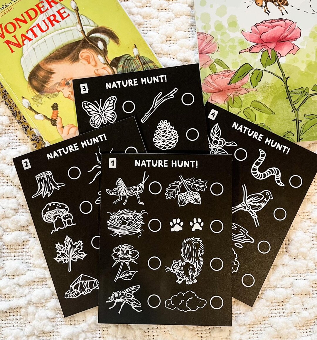 Nature Hunt Travel Set, Outdoor Activity, Chalkboard Set, Scavenger ...