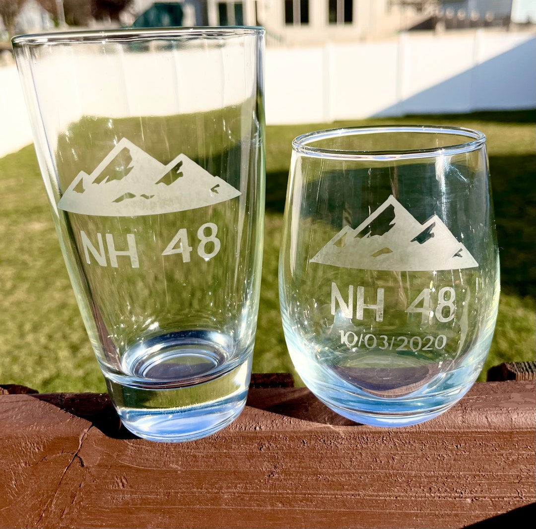 NH 48 4000 Footer Glassware, Personalized Wine Glass, Etched Pint Glass ...