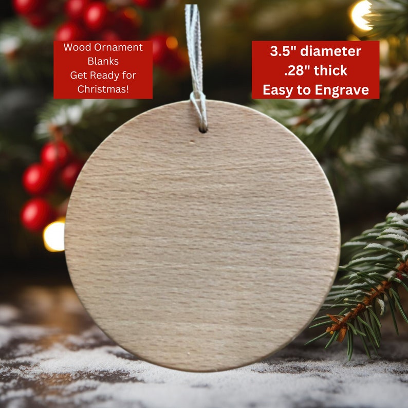3.5" Wood Ornament Blanks – Smooth Round Discs for Laser Engraving ...