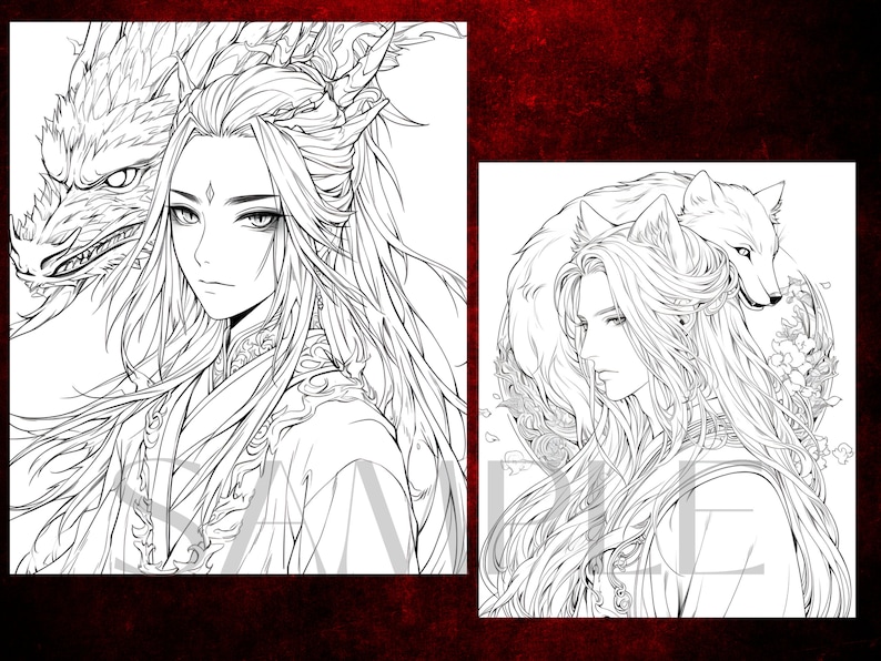 Mystical Chinese Legends Coloring Book - Adults / Kids Coloring Pages ...