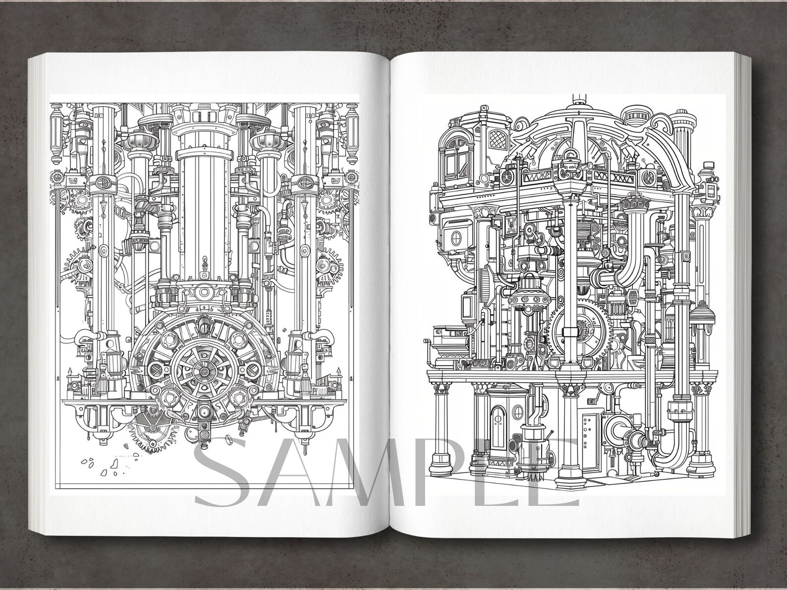 Mechanical Machine Coloring Book - Adults/kids Coloring Pages, Instant ...
