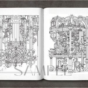 Mechanical Machine Coloring Book - Adults/kids Coloring Pages, Instant ...