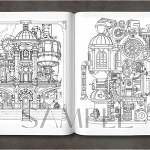Mechanical Machine Coloring Book - Adults/kids Coloring Pages, Instant ...