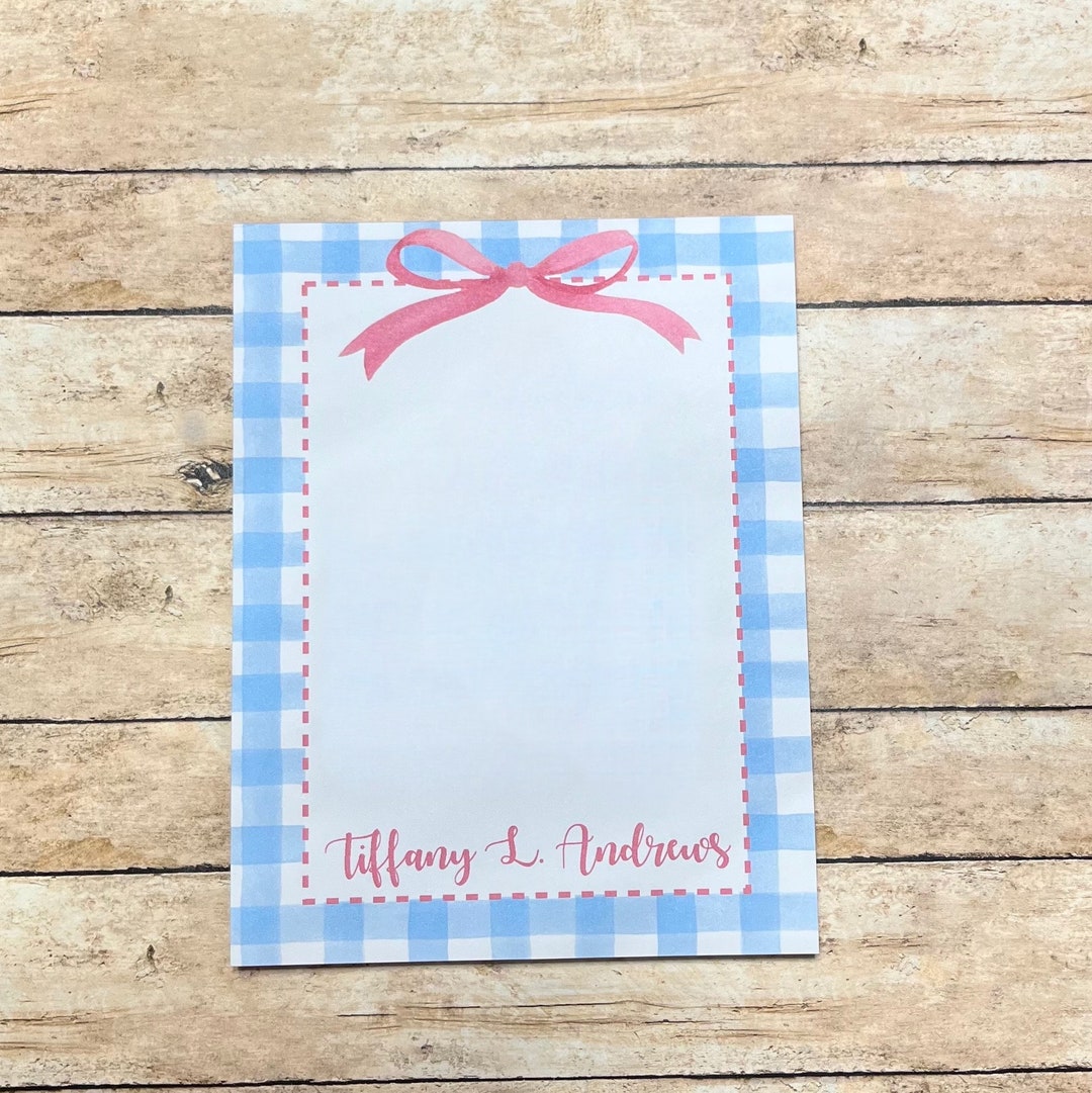 Custom Preppy Tear-away Notepad, Pink Bow Gift, Gifts for Her - Etsy