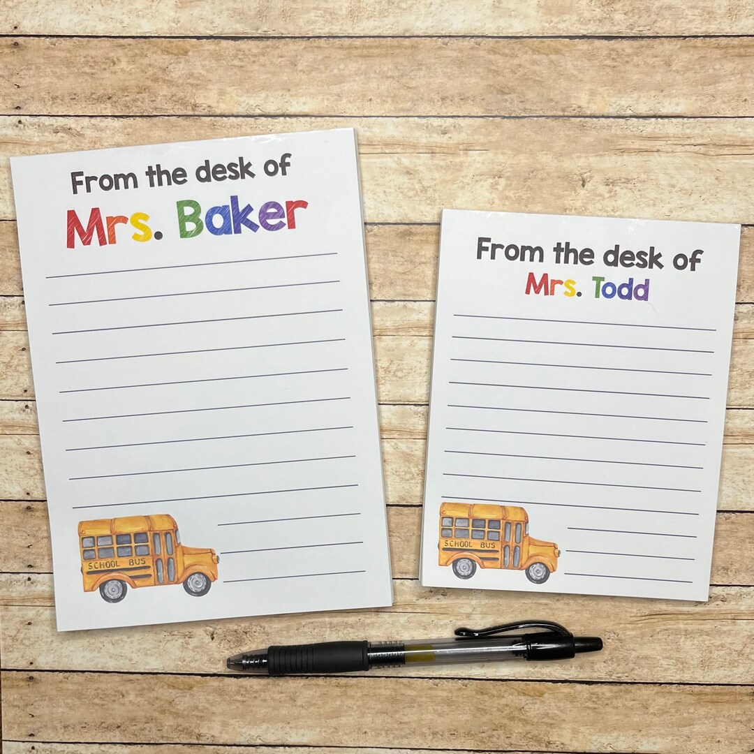 Personalized Custom Teacher Notepad, Teacher Appreciation Gift, Teacher ...