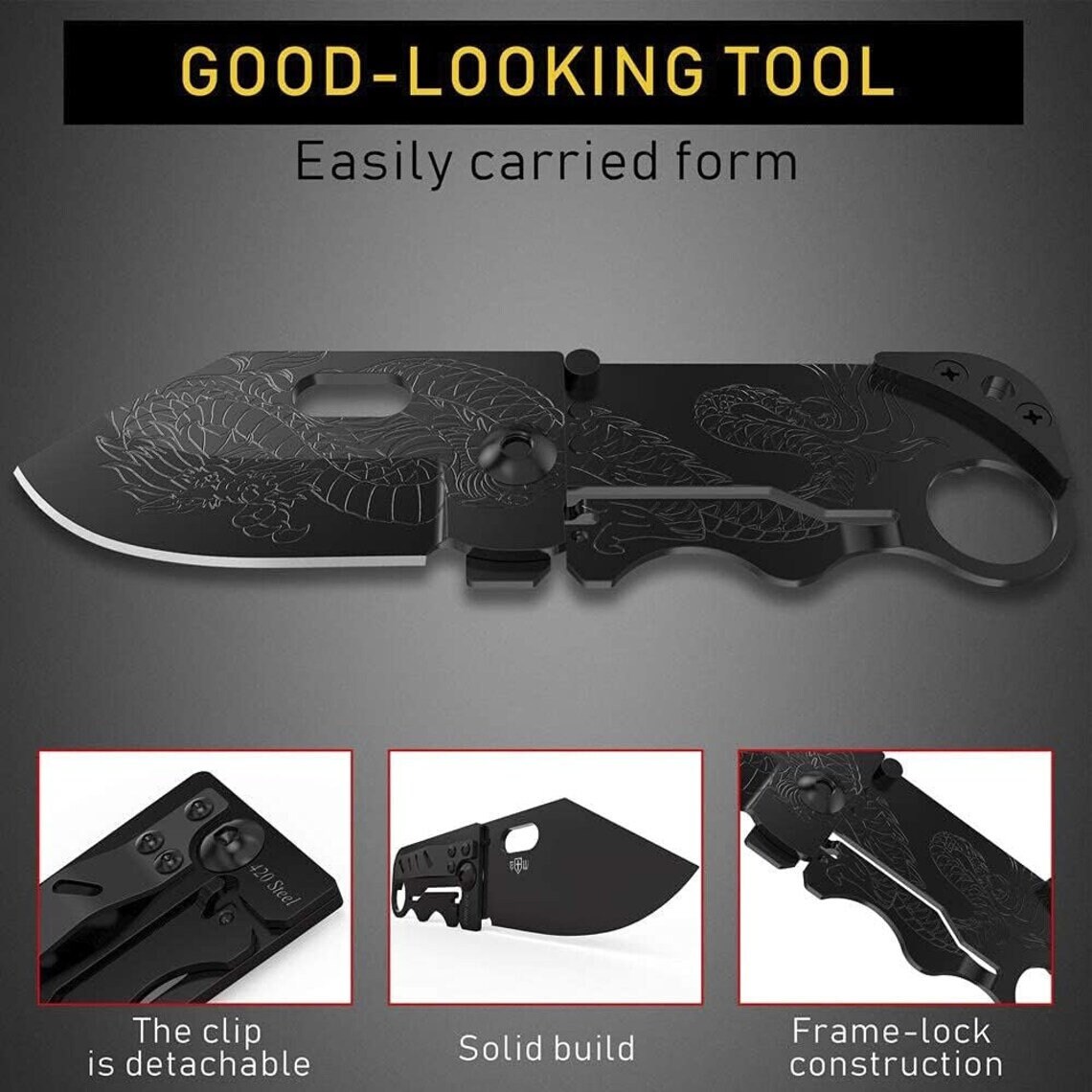 New Pocket Knife Folding Wallet Mini Tactical Knife With Money Clip ...