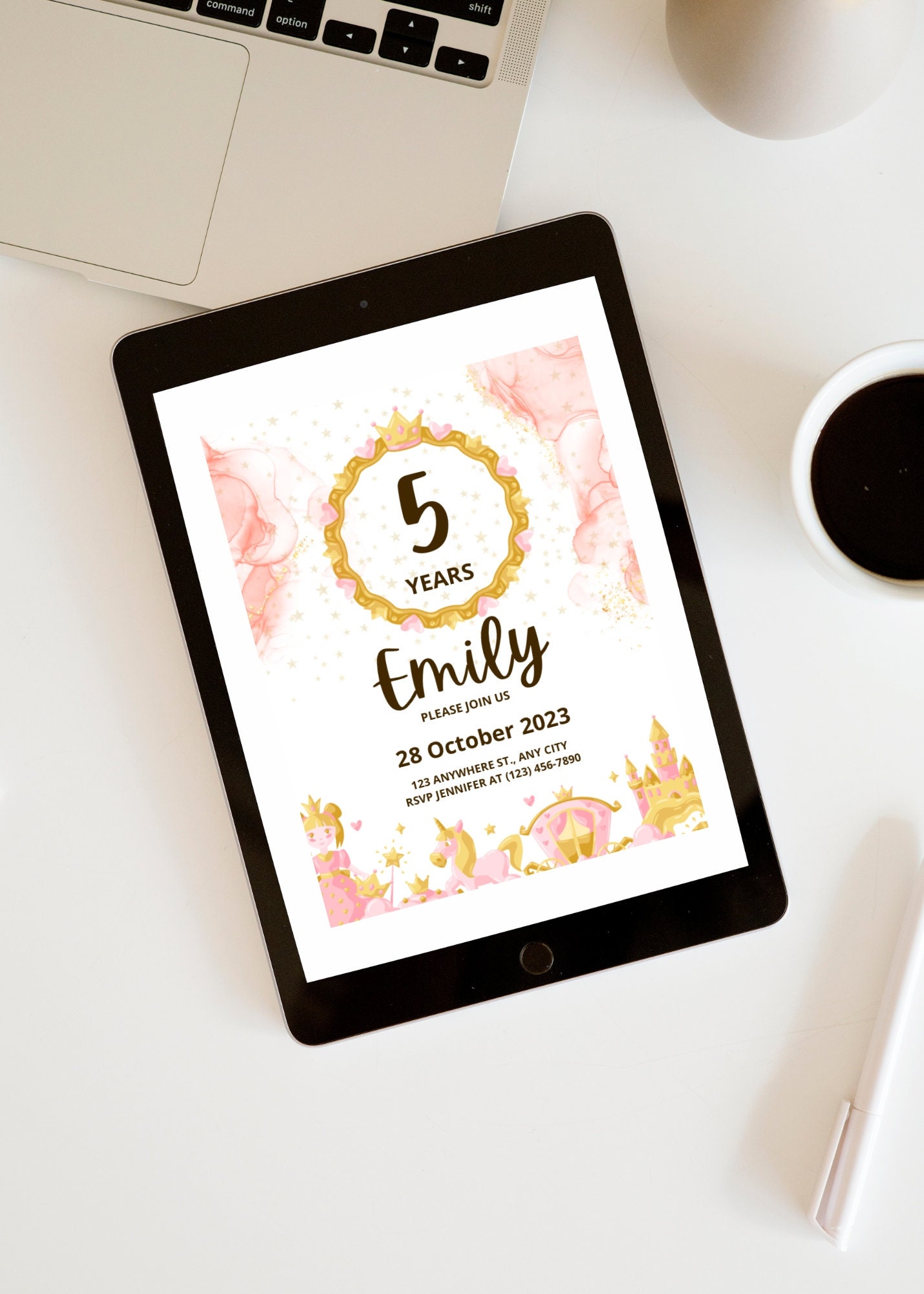 Birthday Invitation Canva Template Digital Invitations Birthday Digital ...