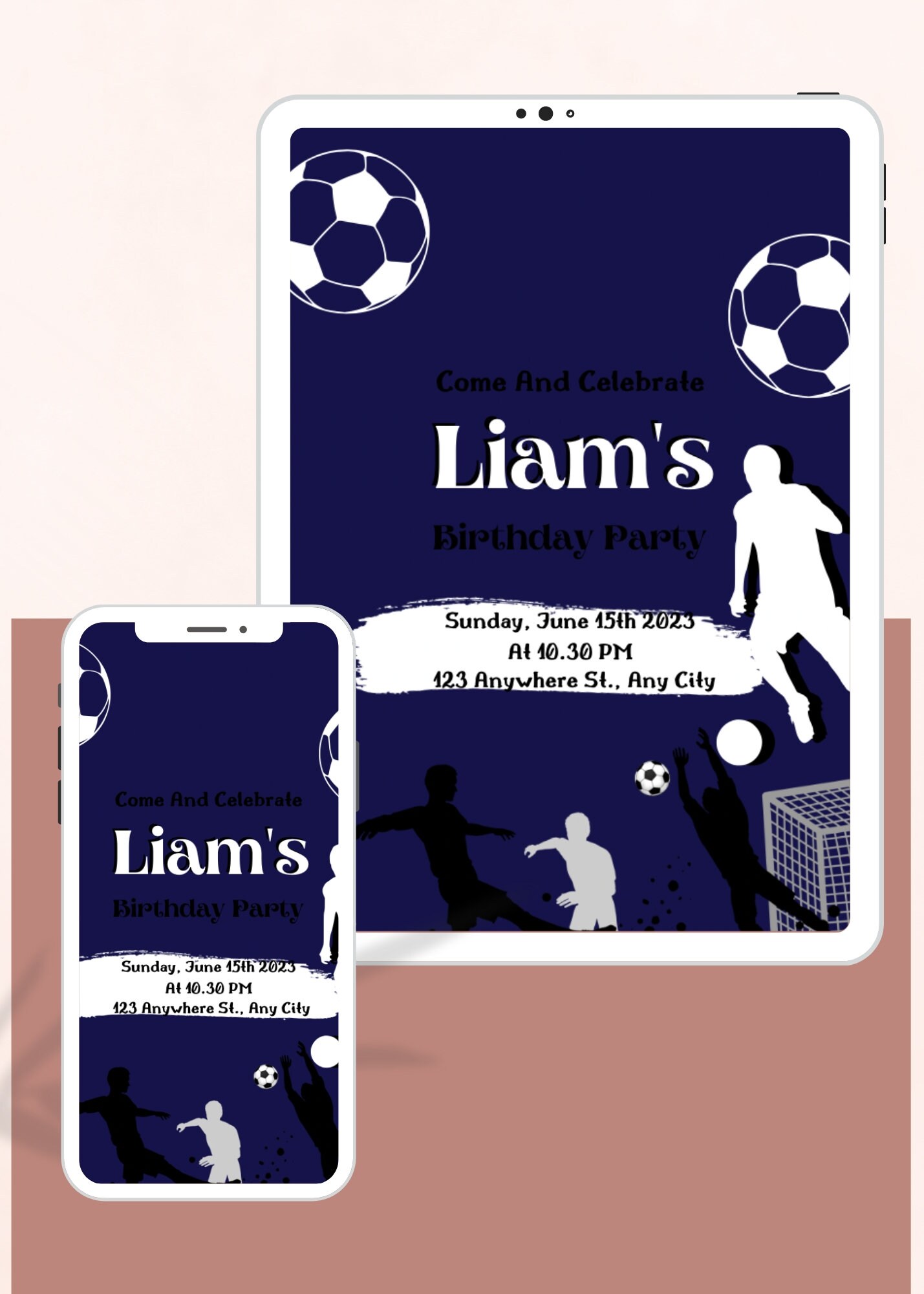 Birthday Invitation Canva Template Digital Invitations Etsy