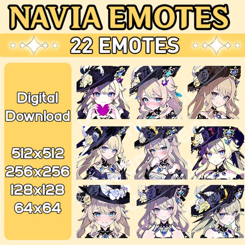 Navia Genshin Impact Emotes for Discord Twitch Etc! - Etsy