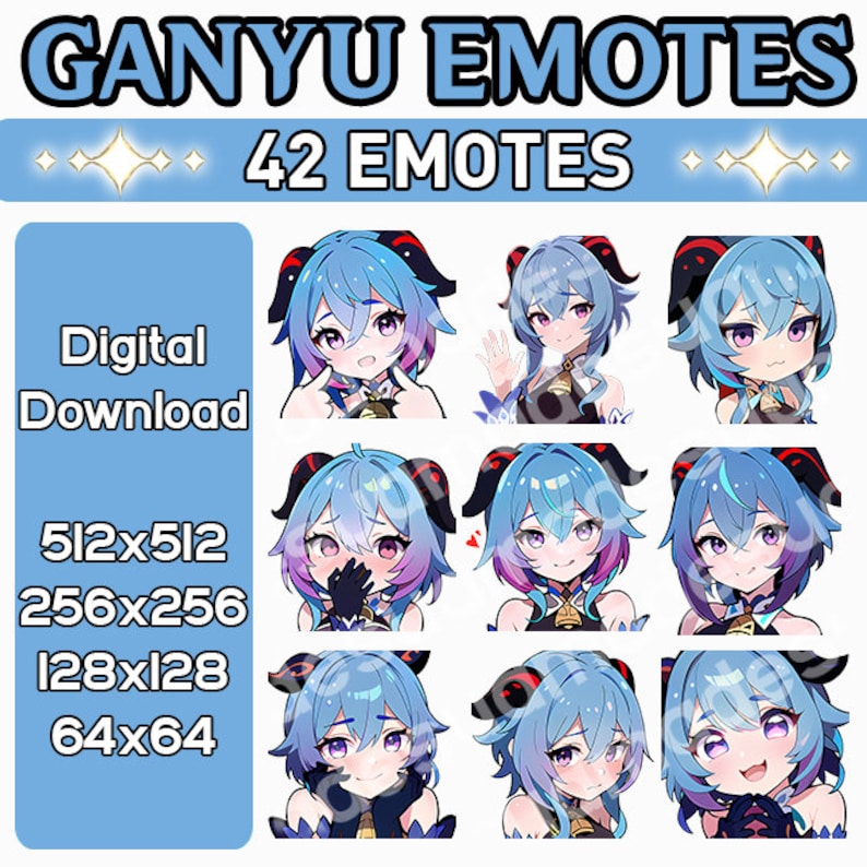 Ganyu Genshin Impact Emotes for Discord Twitch Etc! - Etsy