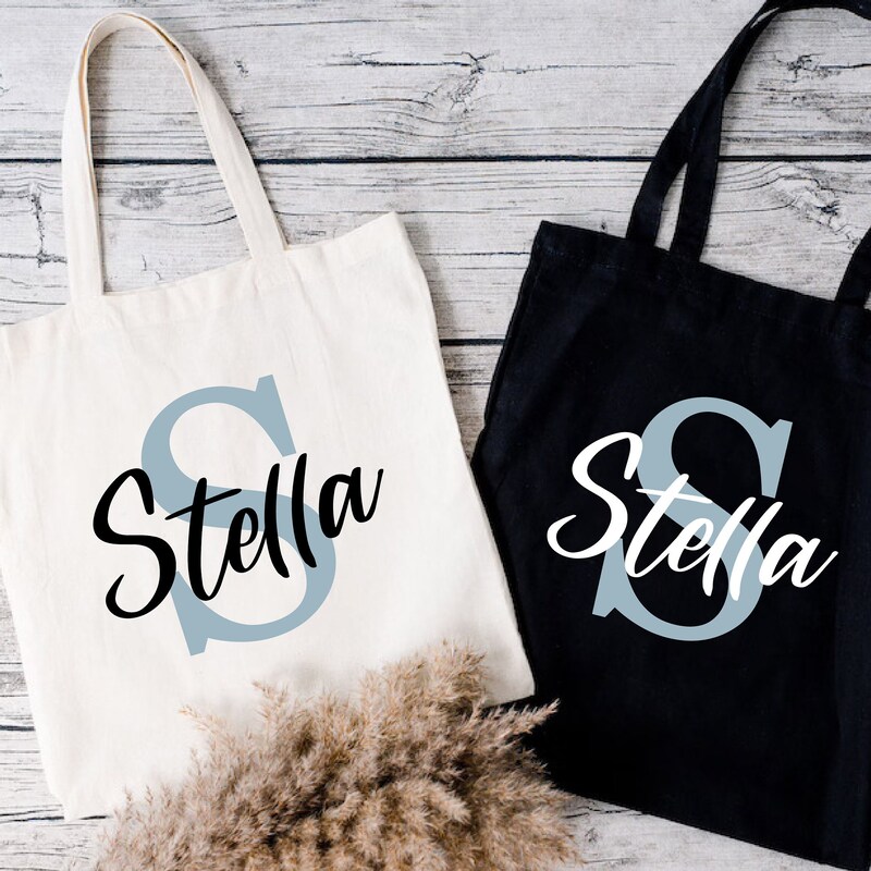 Initial Tote Bag - Etsy