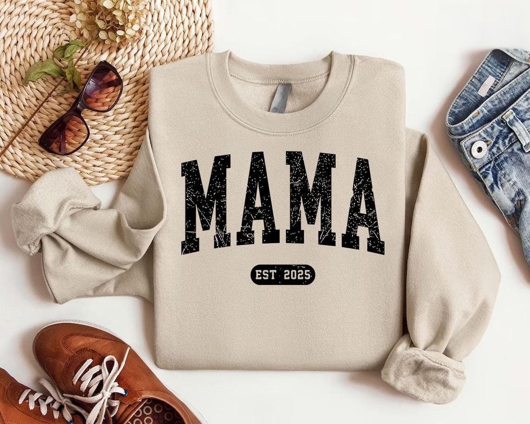 Personalized Mama Est Sweatshirt,custom Mom Sweatshirt,new Mom Gift ...