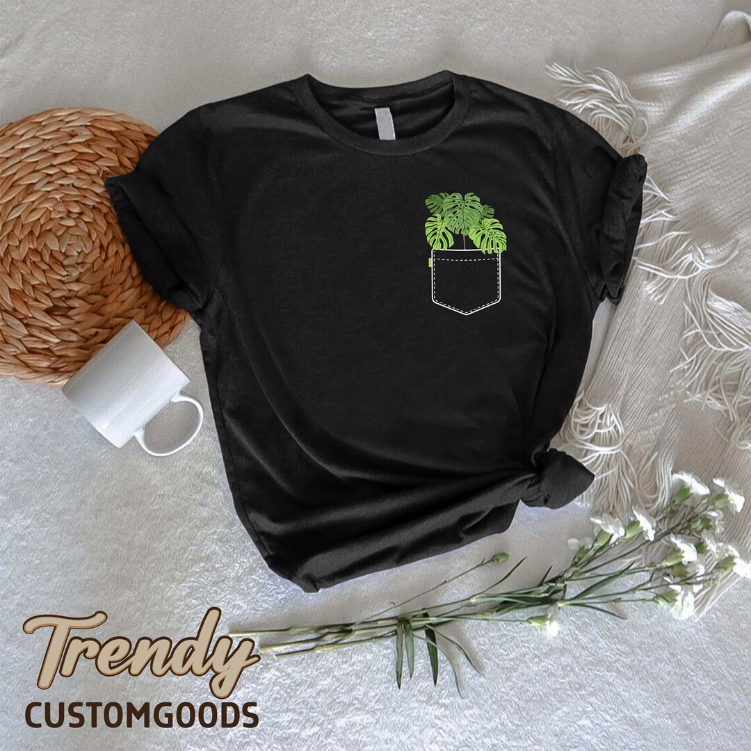 Monstera Pocket Shirt,plant Lady Tshirt,plant Lover Gift,plant Mom Tee ...
