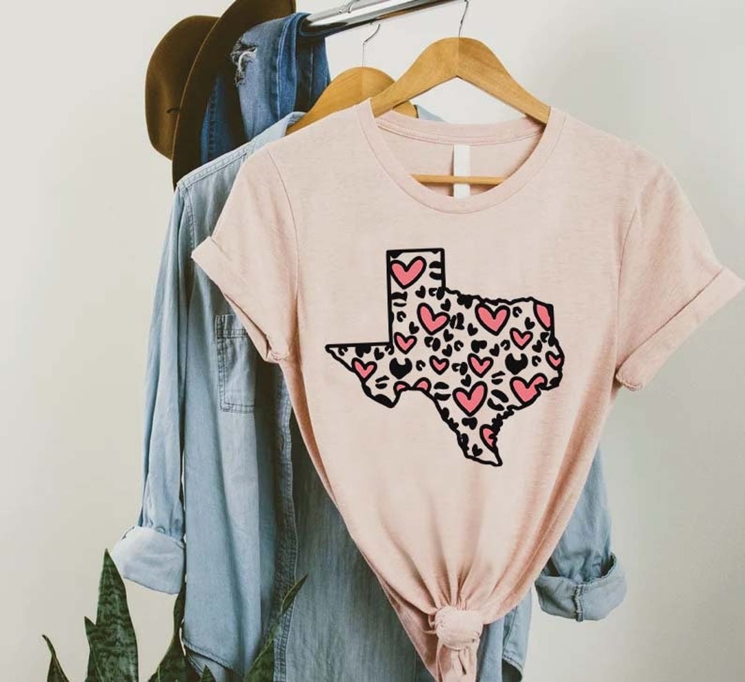 Texas Shirt for Women,texas Map With Hearts,texas Gift,cute Texas Tee ...