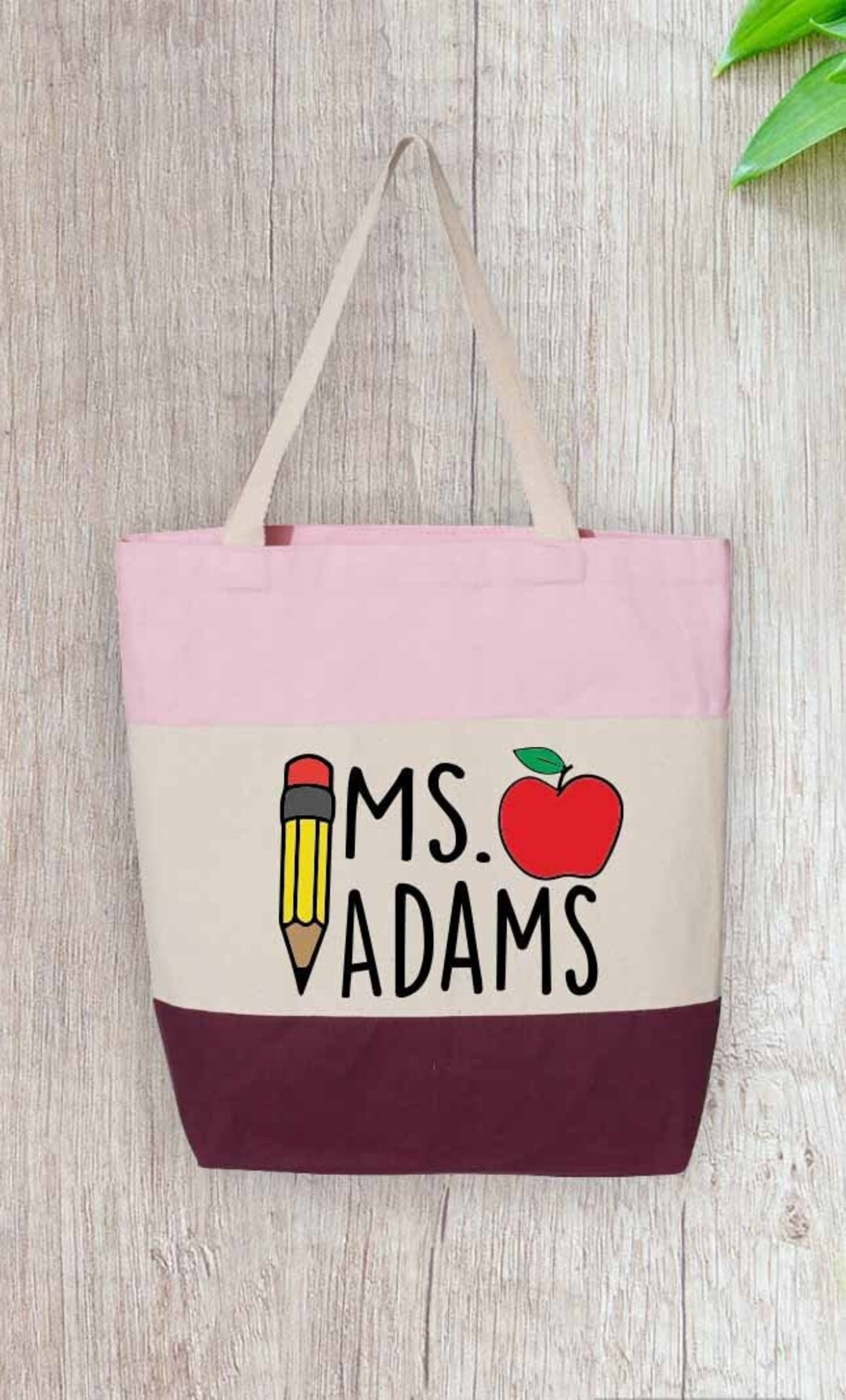 Custom Teacher Tote Bag,teacher Name Book Bag,personalized Teacher Tote ...