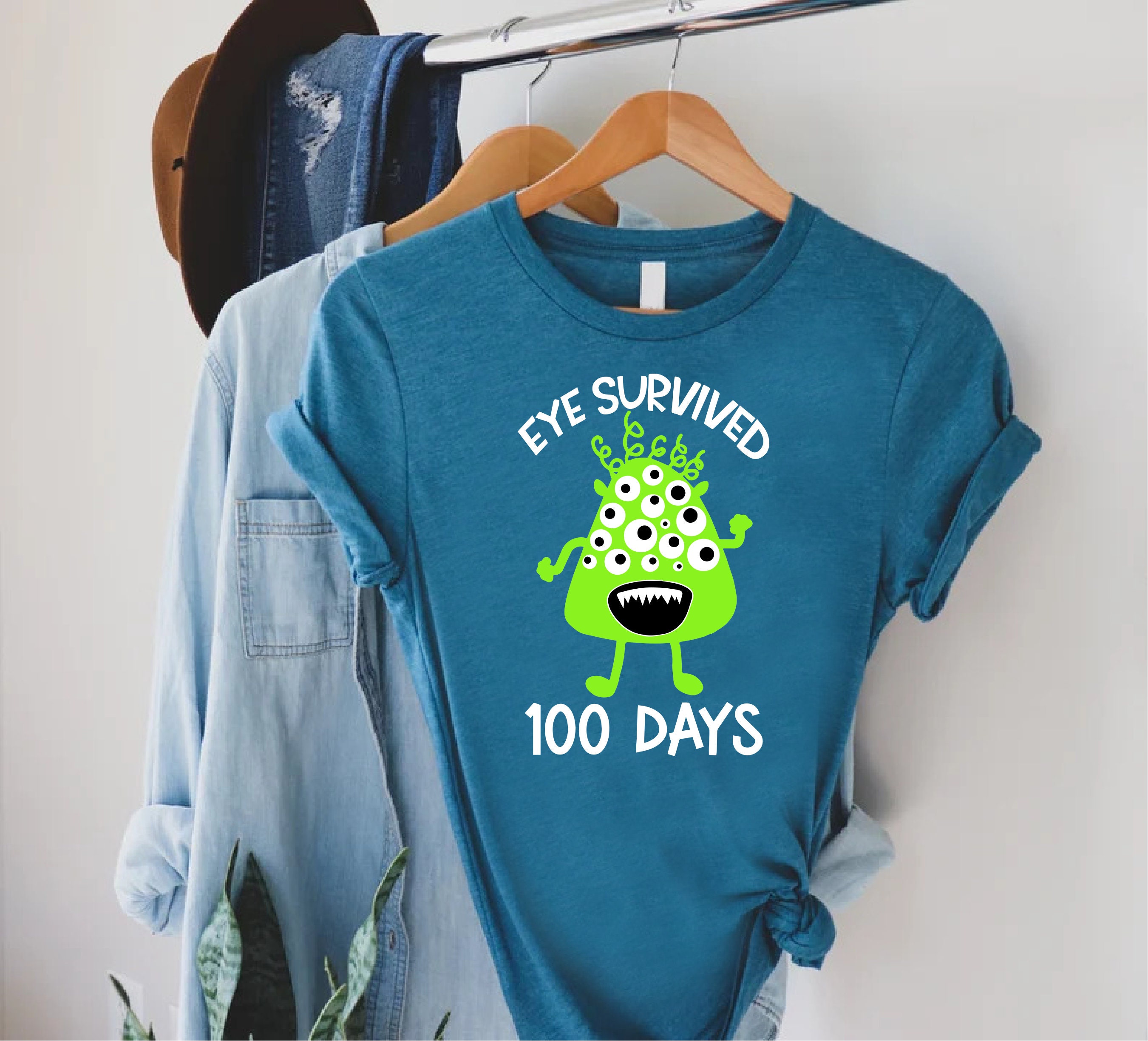 Funny 100 Days of School Shirt,100th Day of School Monster Tshirt,eye ...