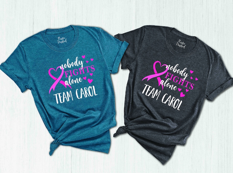Personalized Breast Cancer Support Team Shirts,custom Cancer Fighting ...