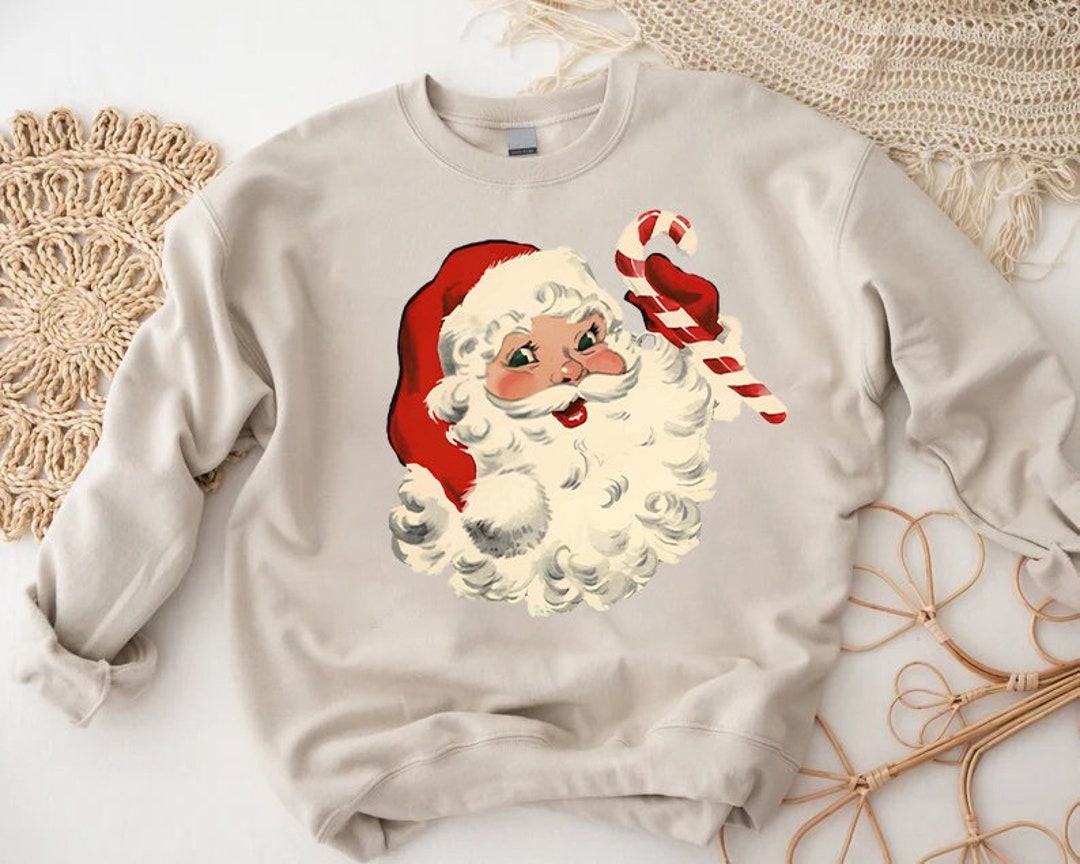 Santa Claus Sweatshirt,santa Christmas Sweatshirt,retro Santa Sweater ...