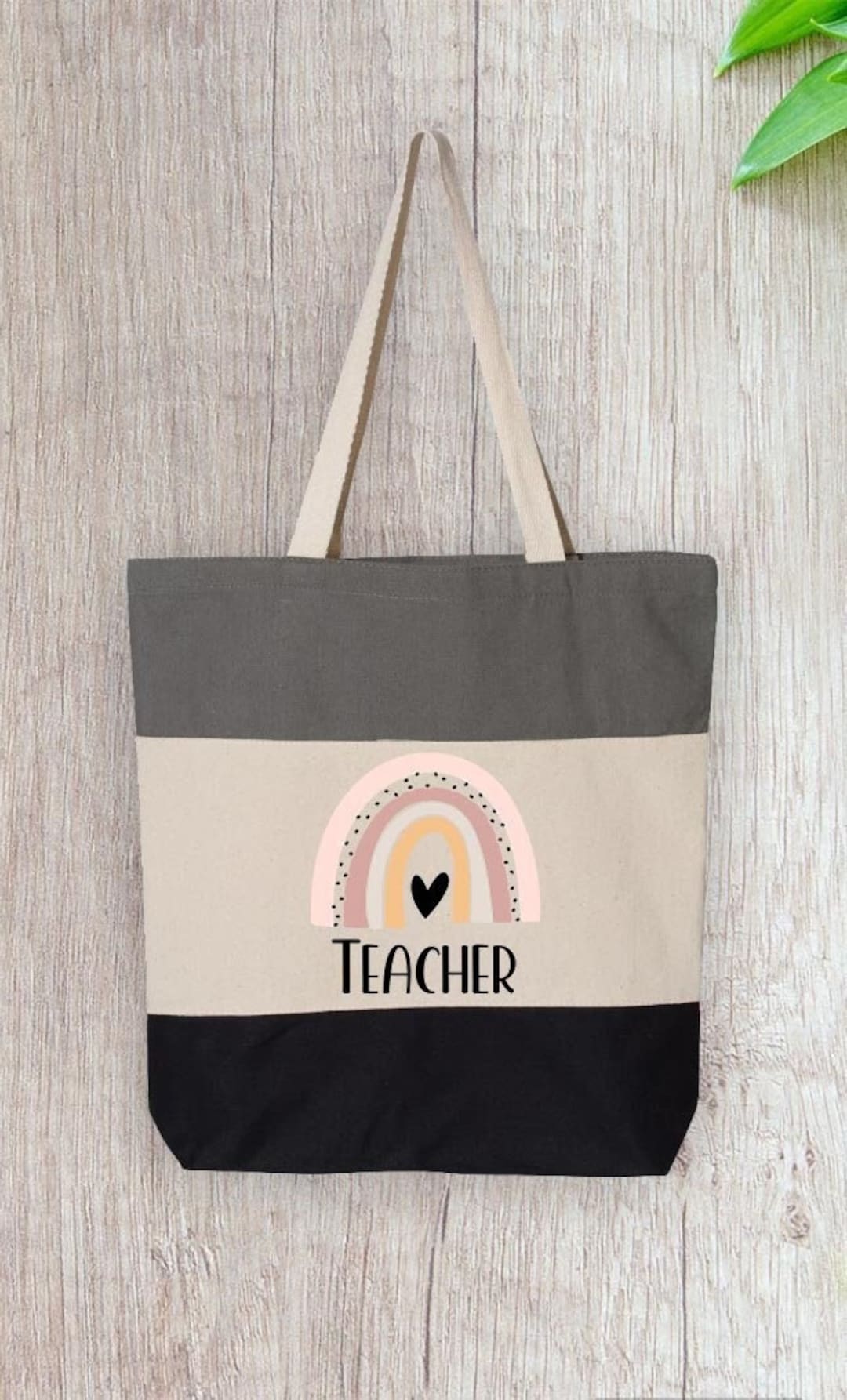 Teacher Tri Color Tote Bag, Rainbow Teacher Shoulder Bag, Gift Bag for ...