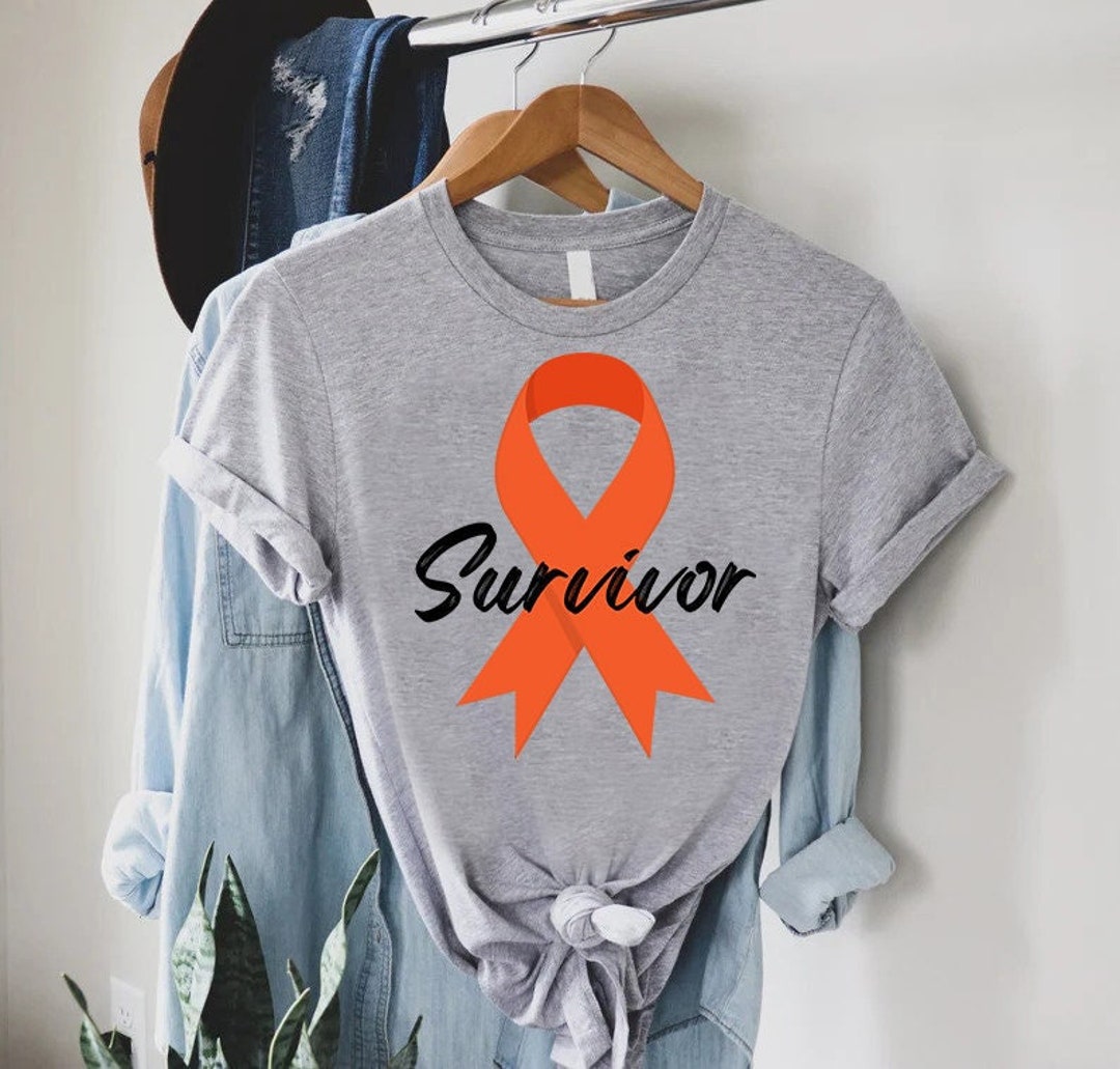 Leukemia Cancer Survivor Shirt, Leukemia Support Gift, Orange Ribbon ...