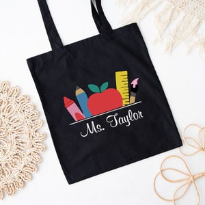 Custom Teacher Tote Bag,kindergarten Teacher Name Tote,teacher ...