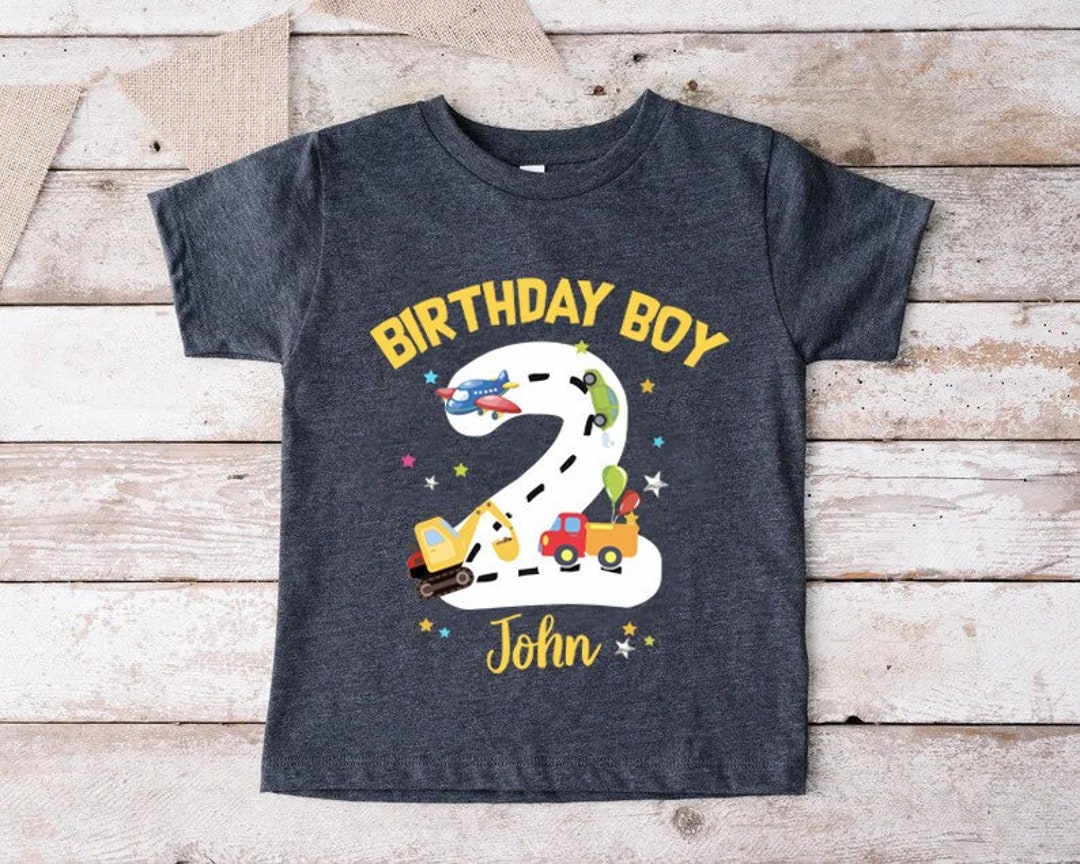 Custom Birthday Boy Shirt, Personalized 2nd Birthday Toddler Shirts ...