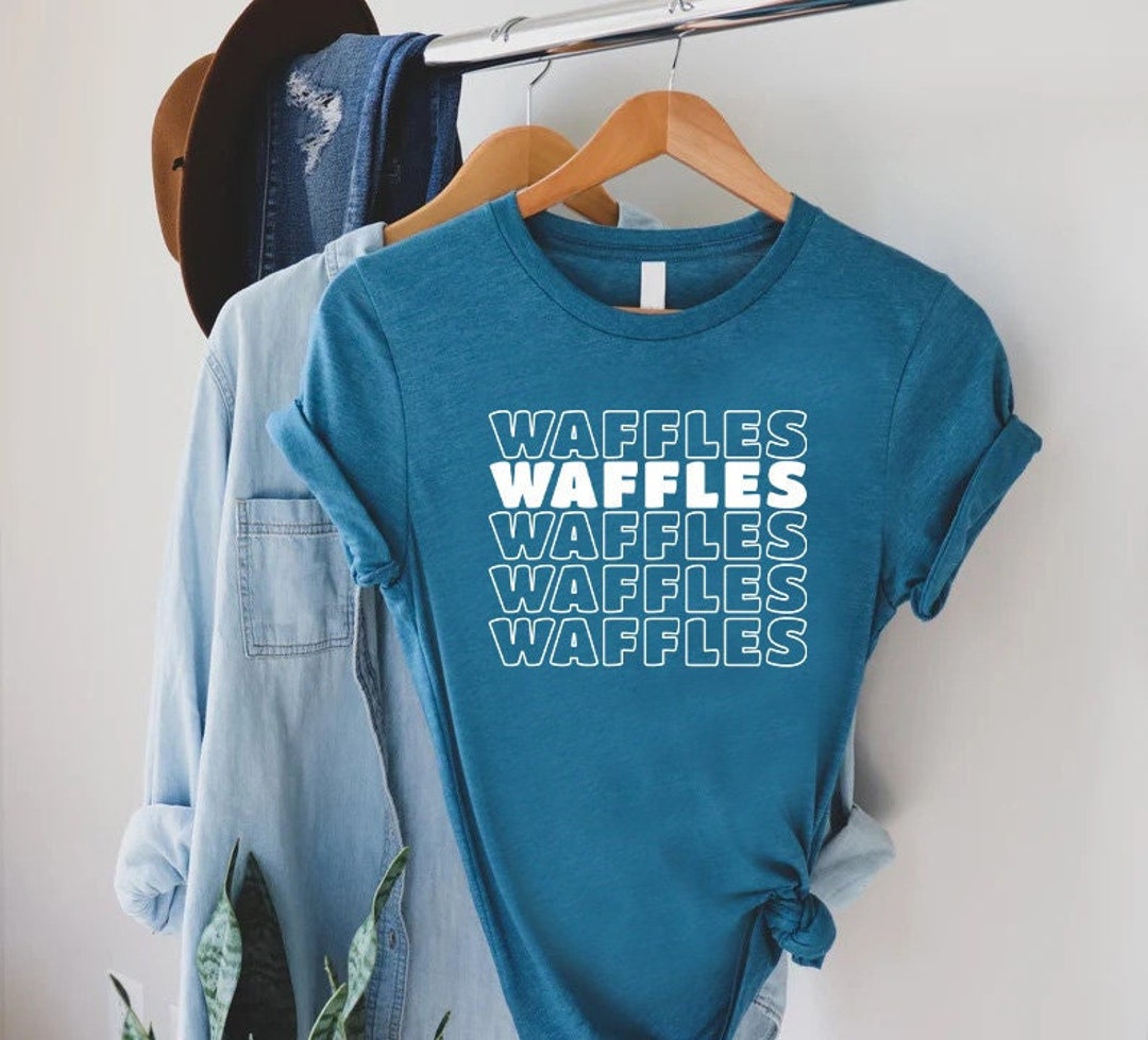 Retro Waffles Shirt,waffles Word Repeat Shirt,waffle Fan Shirt,breakfast Lover Tee,waffle Lover ...