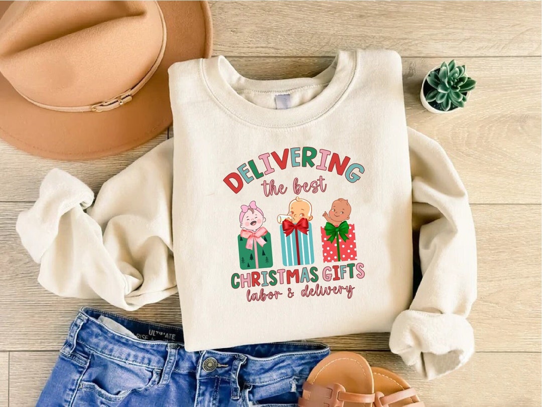 Labor and Delivery Nurse Christmas Sweatshirt,funny L&D Nurse Christmas ...