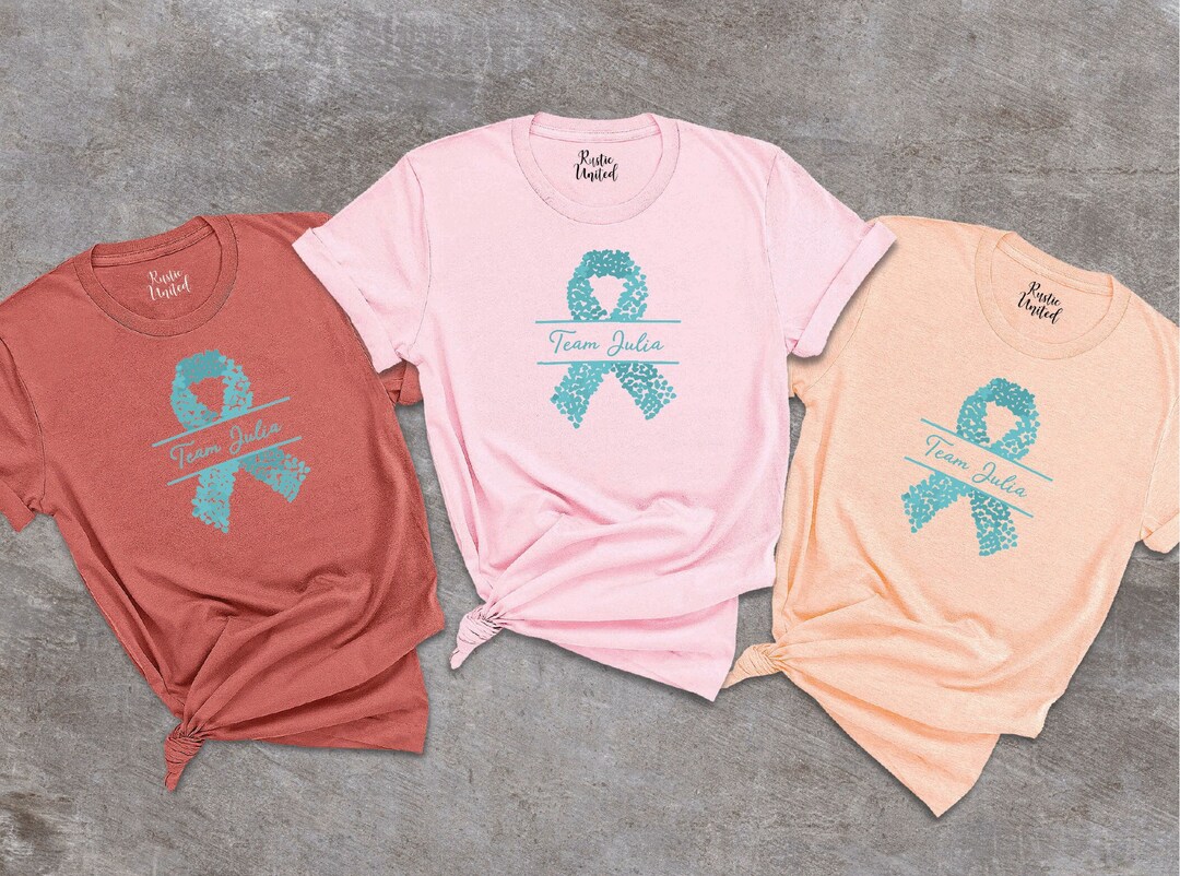Custom Team Cancer Shirt,ovarian Cancer Support Group Tee,cancer ...
