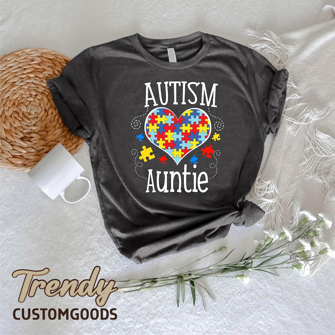 Autism Awareness Shirt,autism Auntie Tshirt,gift for Aunt,puzzle Pieces ...