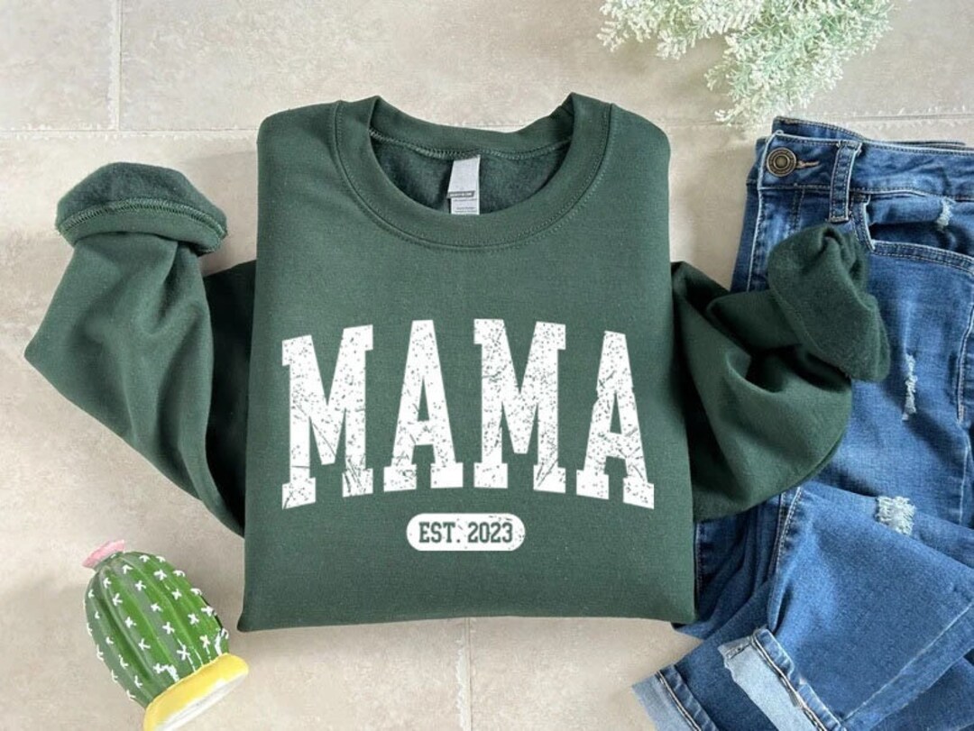 Personalized Mama Est Sweatshirtcustom Mom Sweatshirtnew Mom - Etsy