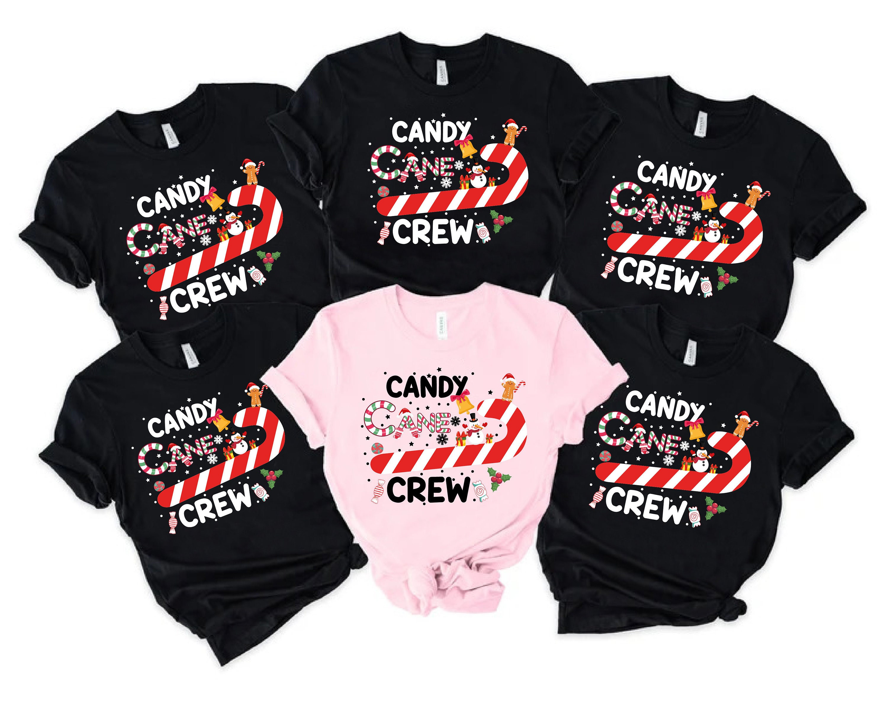 Candy Cane Crew Shirts,funny Xmas Matching Tshirts,family Christmas ...