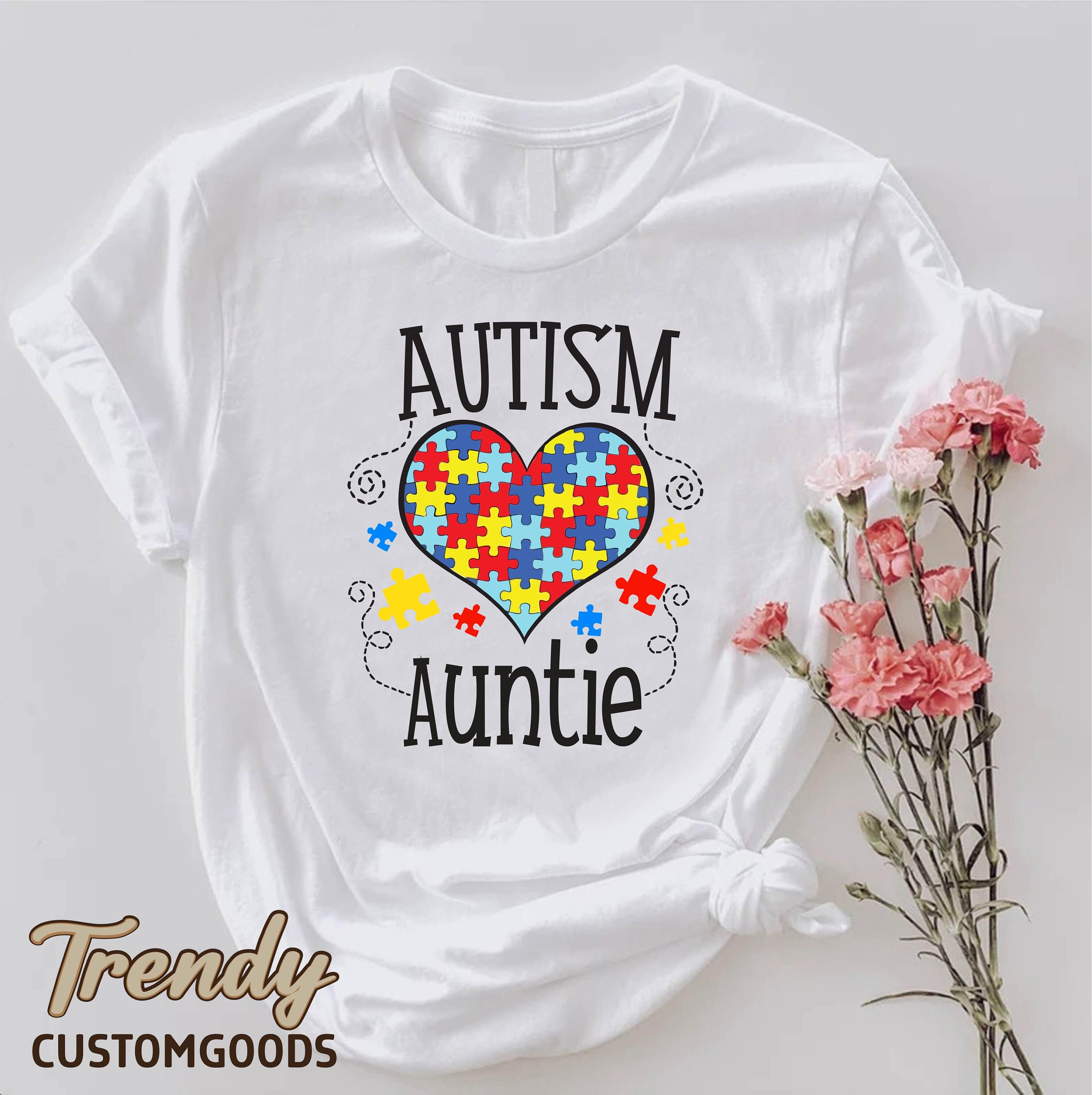 Autism Awareness Shirt,autism Auntie Tshirt,gift for Aunt,puzzle Pieces ...
