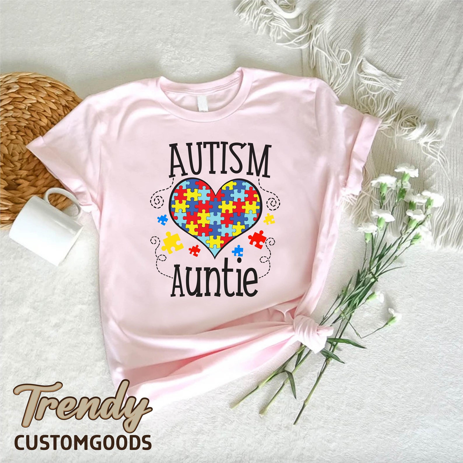 Autism Awareness Shirt,autism Auntie Tshirt,gift for Aunt,puzzle Pieces ...