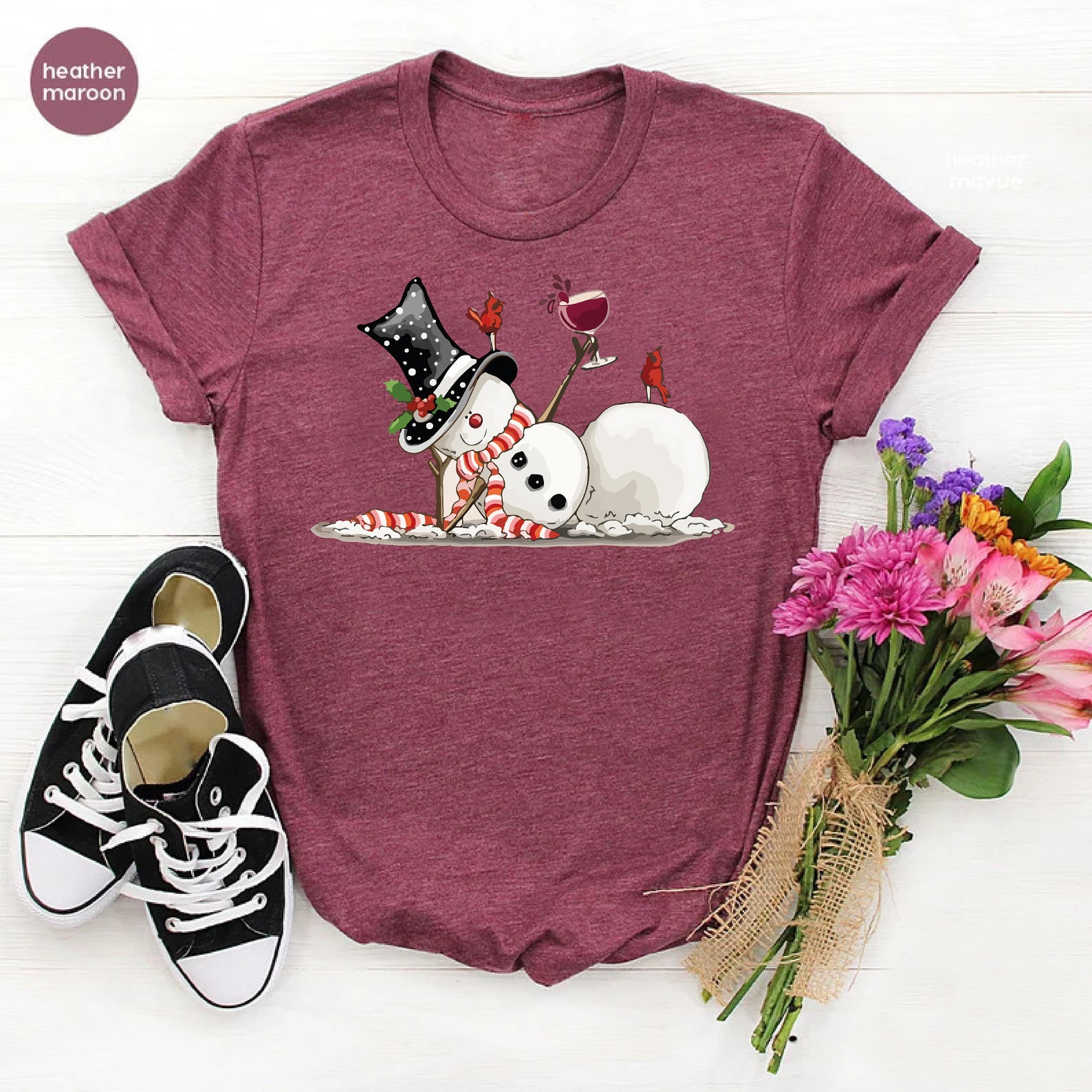 Tipsy Snowman Christmas Shirt,snowman Drinking Wine,womens Xmas Tshirt ...