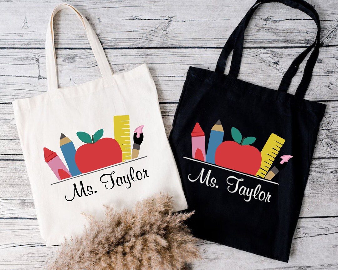 Custom Teacher Tote Bag,kindergarten Teacher Name Tote,teacher ...