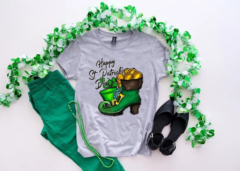 Leprechaun Boot St Patrick's Day Shirt,pot of Gold Tee,lucky Irish ...