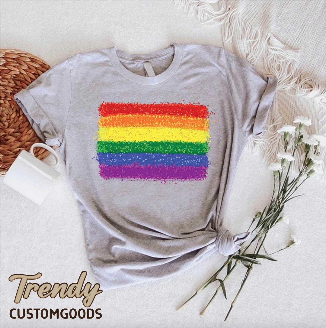 LGBT Flag Shirt,lgbtq Rainbow Flag Tshirt,pride Flag Shirt,bisexual ...